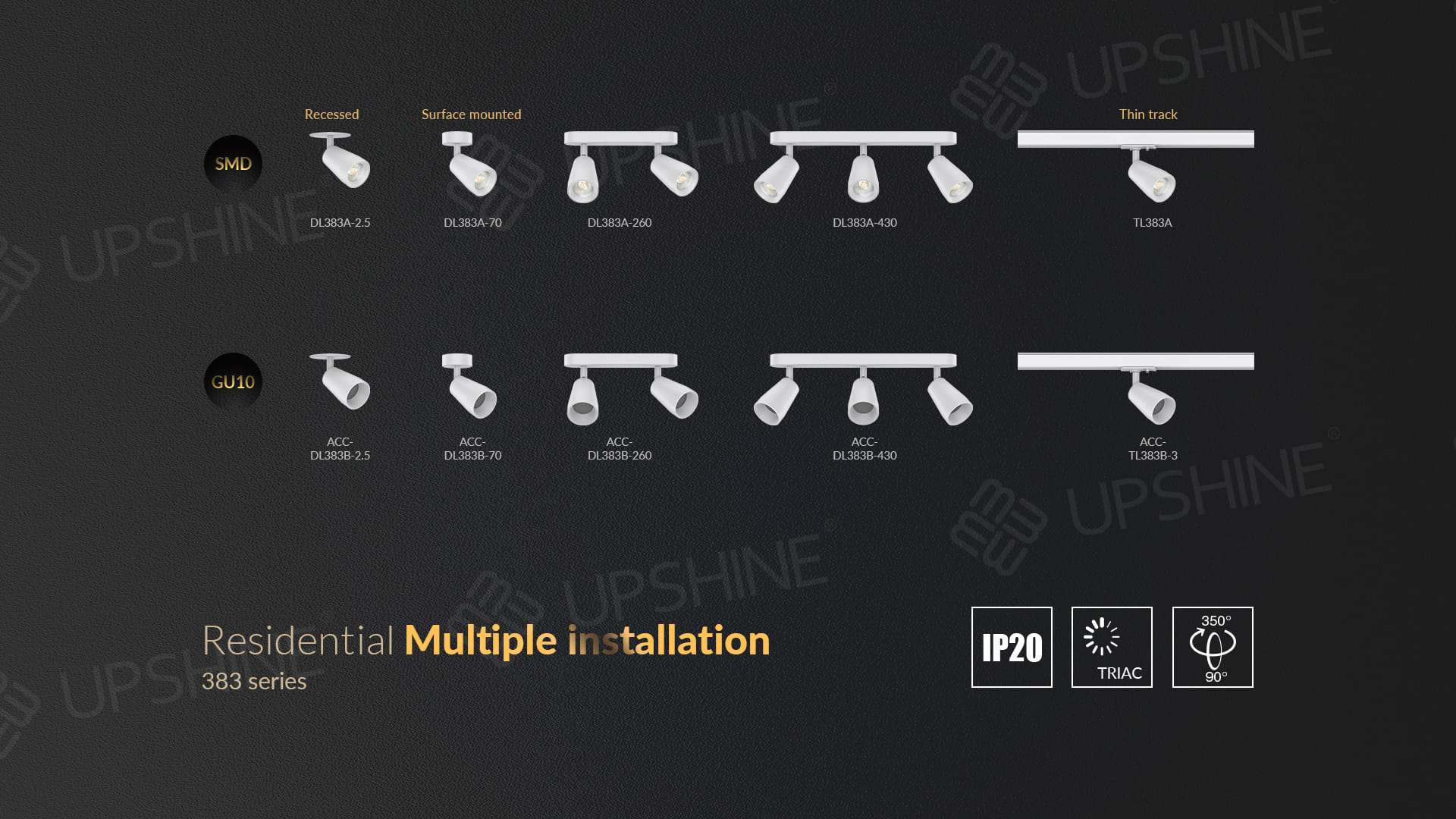 338 Series Pandent light/Track lighti/ Downlight - UPSHINE Lighting